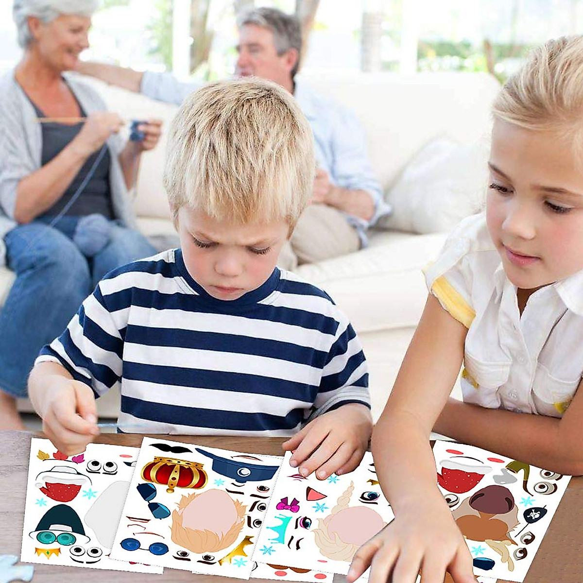 36 Pieces Sticker Sheet, Sticker Packs Kids, Princess Stickers for Kids, Make a Face Stickers Sheets, Make Your Own Sticker, Party Game Stickers DIY Activities Stickers for Kids Ages 4-8