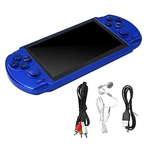 5.0 inch 8GB Handheld Game Console Built in 1000+ Retro Games Support 18 Language, can Combine Gaming, Movie Watching, Stereo Music Listening, Voice Recording Functions (Blue)