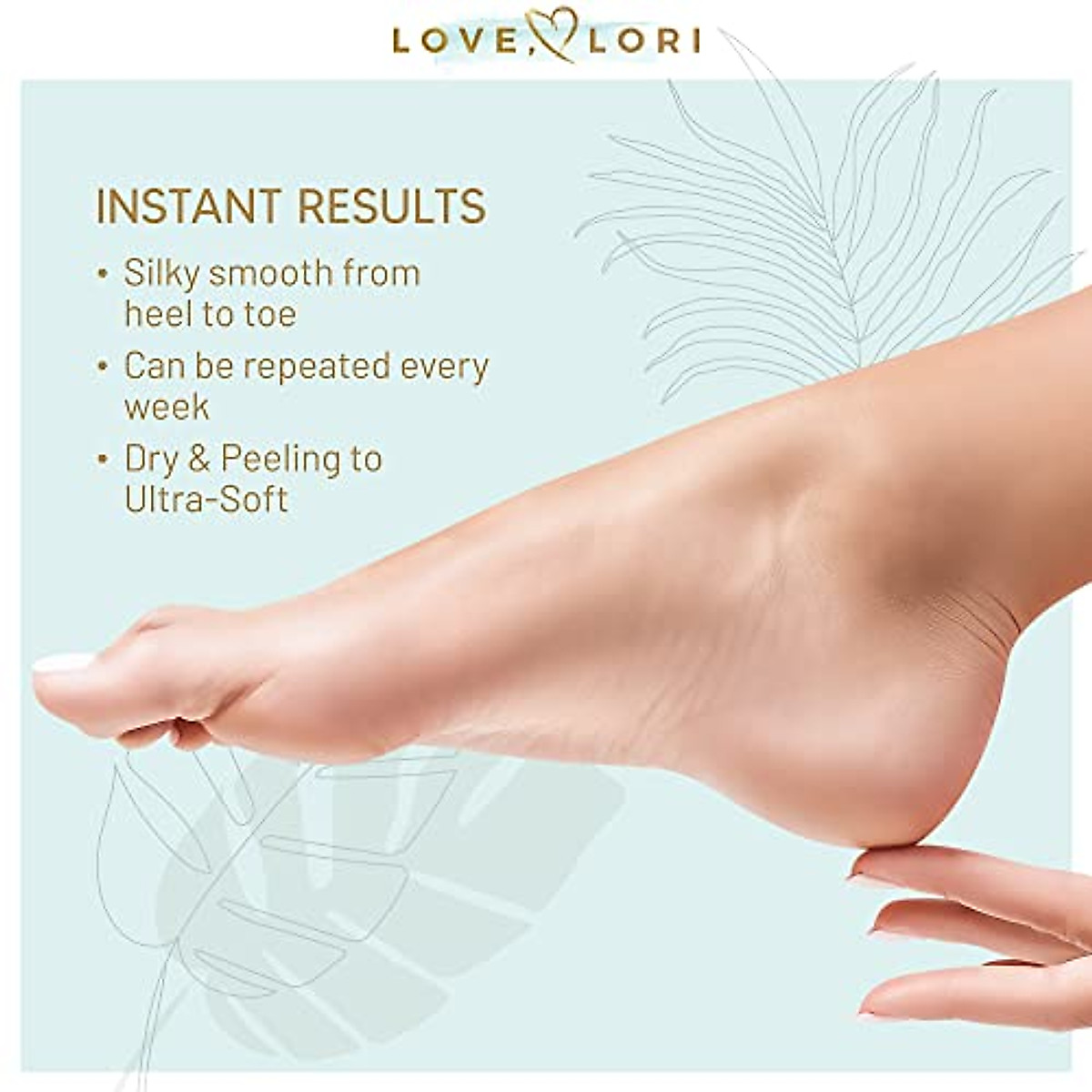 LOVE, LORI Foot Mask Moisturizing 3 Pairs Ultra Hydrating Foot Mask for Dry Cracked Feet, (NON-PEEL) with Hyaluronic Acid, Shea Butter & Coconut Oil – Great Self Care Gifts for Women & Men