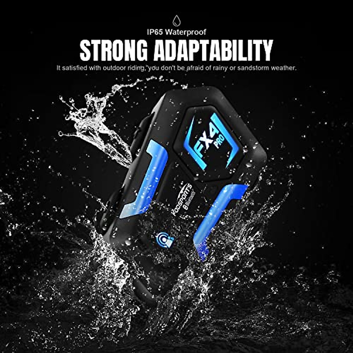 FODSPORTS Motorcycle Bluetooth Headset FX4 Pro 1200m Helmet Intercom,4 Riders Motorcycle Bluetooth Intercom,Universal Bluetooth Helmet Headset Communication System FM/Hard &Soft Mic/Waterproof/3Pack