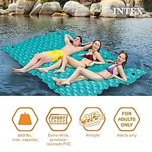 Intex 56841EP Giant Inflatable Floating Water Pool Lake Mat Platform Pad, Teal