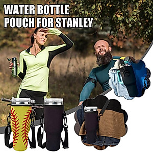 Water Bottle Carrier for Stanley,40oz Carrier Holder Pouch with Shoulder Strap,Lightweight Tumbler Travel Holder Bag for Hiking Travelling Camping