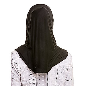 Kashkha Women's Ready To Wear Instant Hijab Scarf , Black, 22inches Width*77inches Length /(55cm*200cm)