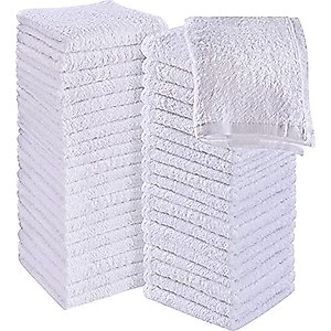 SIMPLI-MAGIC Cotton Set, Towels , 12x12 White, 24 Pack