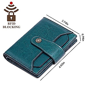 FALAN MULE Small Wallet for Women Genuine Leather Bifold Compact RFID Blocking Small Womens Wallet