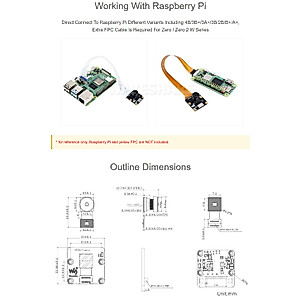 Waveshare OV9281-120 Mono Camera Compatible with Raspberry Pi Series Boards Including 4B/3B+/3A+/3B/2B/B+/A+ Extra FPC Cable is Required for Zero/Zero 2 W Series Global Shutter 1MP