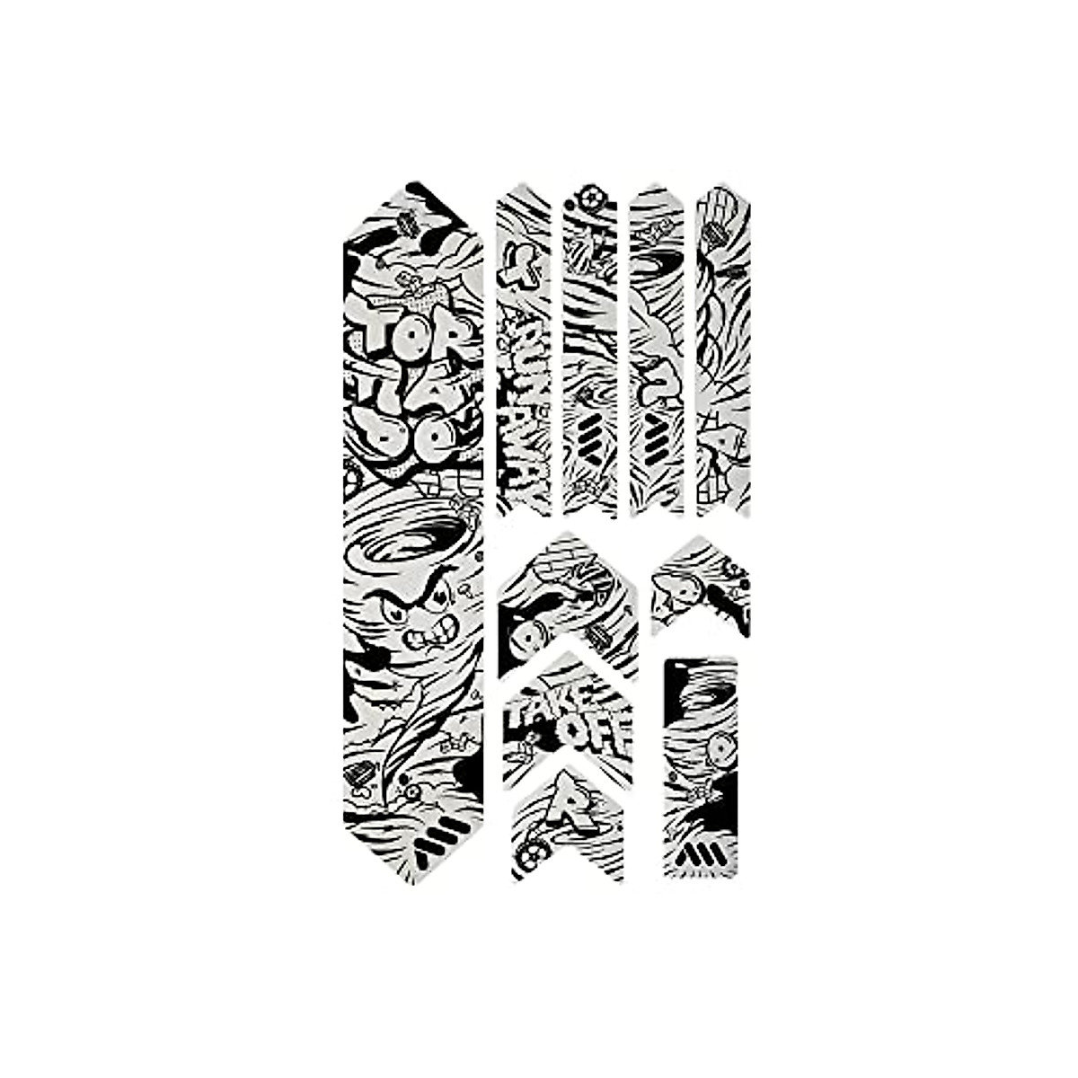 All Mountain Style Bike Frame Protector Extra - Universal Fit, 10-Piece Set for Down Tube, Chainstay, Cable Wear, High-Impact Honeycomb PVC