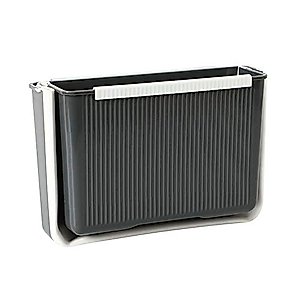 MoreChioce Foldable Garbage Can, 4L Hanging Garbage Bin Kitchen Collecting Tray Plastic Waste Bin for Cabinet Door Kitchen Car Bathroom Office and Bedroom,Gray