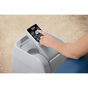 Bestway SaluSpa Milan AirJet 2 to 6 Person Inflatable Hot Tub Round Portable Outdoor Spa with 140 Soothing AirJets, App Control and Cover, Blue