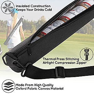 Beer Sleeve for Golf Bag, Insulated Cooler Sleeve Stores Up to 7 Cans Discreetly in Your Golf Bag - Keeps Canned Beverages Cold On The Golf Course - Fits Most Golf Bags Styles & Types