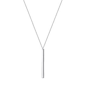 Luxcastle Bar Y Necklace Simple Long Vertical Bar Necklace Long Chian for Women (Silver)