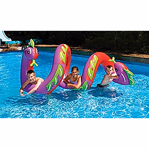 Swimline Inflatable Two-Headed Curley Serpent Pool Float, Purple/Green, 8", Model Number: 9087
