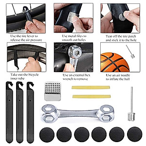 Bike Repair Tool Kit, Bicycle Tire Pump, Tire Puncture Repair Kit,Bicycle Multi-Function Tool Kit, Master Link Pliers, Crank Pull Tool, Rubber-Free Tire Patch, Bicycle Essential Bicycle Kit