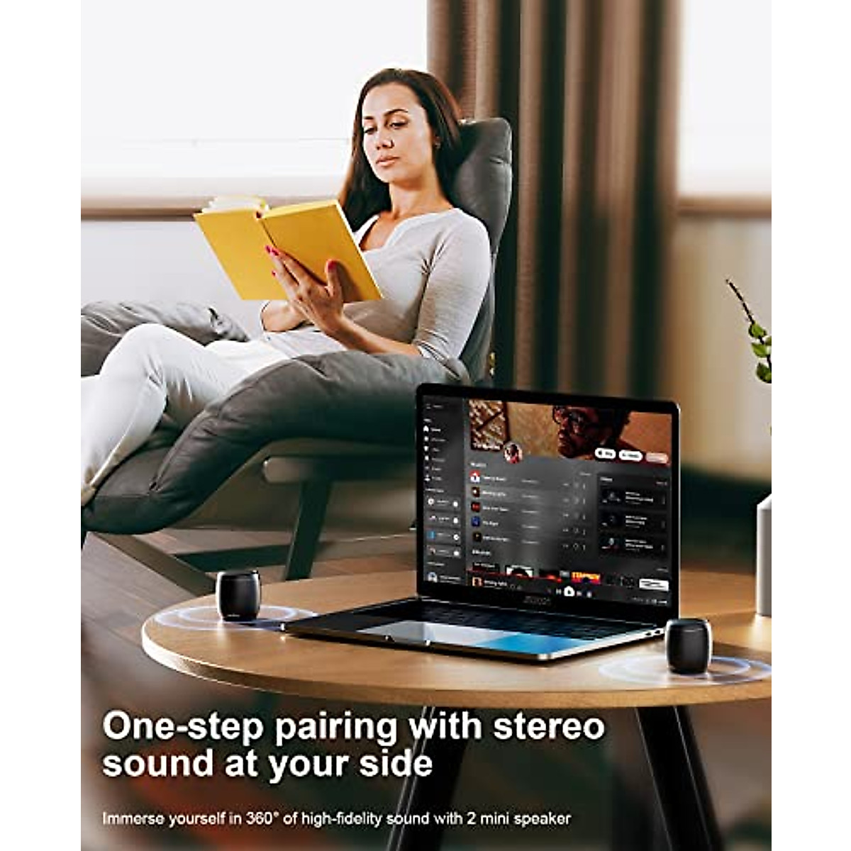 comiso Bluetooth Speakers with Stereo Sound, Punchy Bass Mini Speaker with Built-in-Mic, Hands-Free Call, Small Speaker with Brief Design. Portable Speaker for Hiking, Biking, Car, Gift, iPhone.