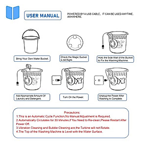 10W Mini Washing Machine for Traveling Camping Home,USB Powered Laundry Washer with Control Button Portable Turbo Washing Machine for Cleaning Sock,Underwear