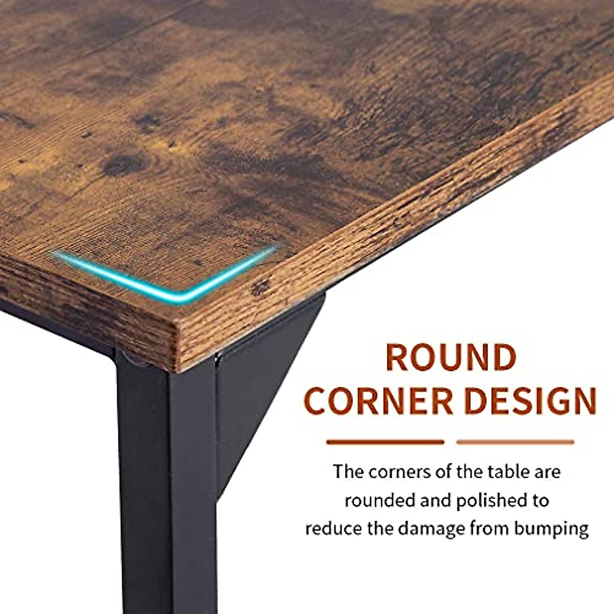 Computer Desk,39/47 inches Home Office Desk Writing Study Table Modern Simple Style PC Desk with Metal Frame (Brown, 39 inch)