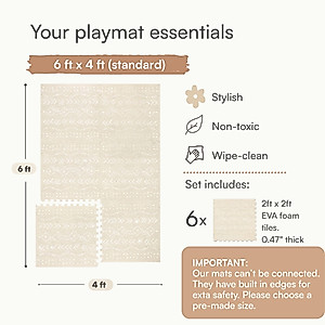 Lillefolk Premium Foam Play Mat for Baby - Large 72”x48” Non-Toxic, Soft Thick Activity Playmat for Girl or Boy; Interlocking Puzzle Tiles, Floor Mats for Infants Tummy Time, Crawling