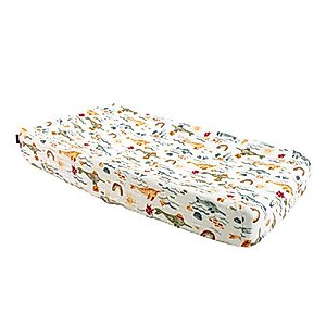 Bebe au Lait Classic Muslin Changing Pad Cover, 100% Cotton Muslin, One Size Fits Most - Narwhal