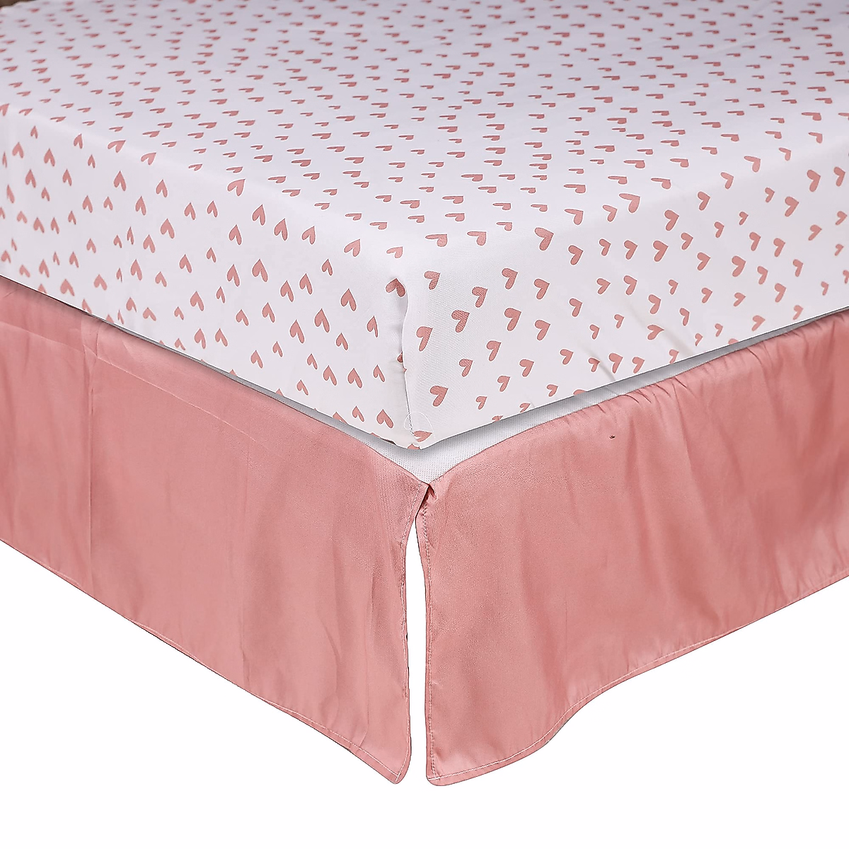 Pink Crib Sets for Baby Girls, Swan Crib Bedding Set by Sweet Baba, 5 PC Nursery Crib Set Includes Quilt/Fitted Sheet/Crib Skirt/Diaper Stacker/Blanket(Flower Theme)