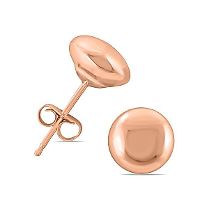 14K Rose Gold 5mm Button Ball Stud Earrings
