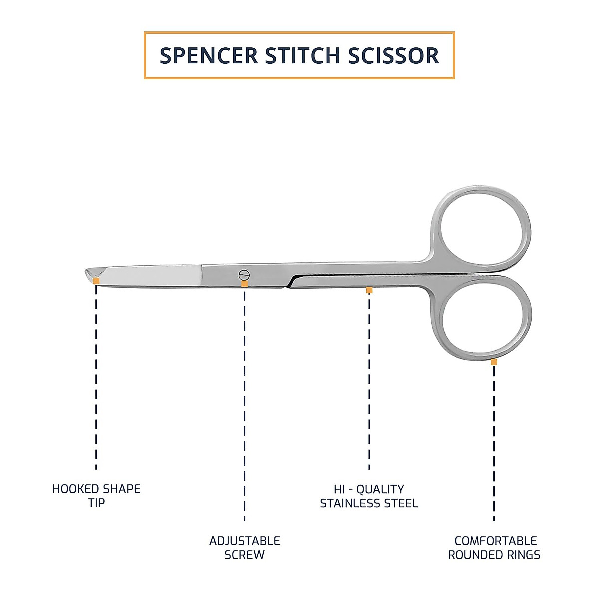 Littauer Suture Stitch 3.5" Size Scissors Medical Surgical Instrument