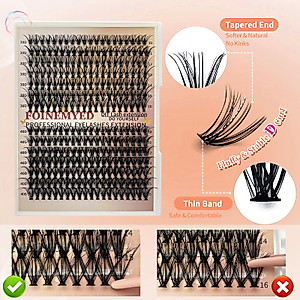 DIY Lash Extension Kit 280Pcs 30D 40D Individual Lashes Clusters With Lash Bond and Seal and Lash Applicator 10-16mm Mix D Curl volume Lashes Wispy DIY EyeLash Extension Kit At Home, By FOINEMYED