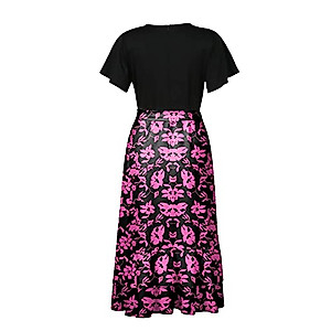 Women's Summer Tunic Maxi Dress Casual Long Dress Flowy Party Beach Fall Long Dress Trendy Side Spilt Crop Midi Dresses