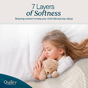 Quility Weighted Blanket for Kids & Toddlers - 5 LB Kids Weighted Blanket for Cooling & Heating - 100% Cotton Blanket w/Glass Beads, Machine Washable - 36"x48", Ivory