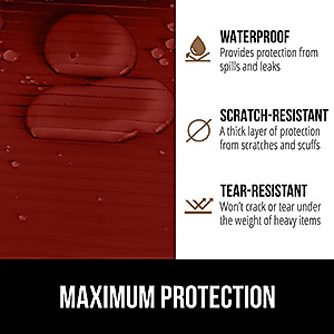 GORILLA GRIP DuraGuard Shelf Liner, Non-Adhesive Cabinet Liners for Kitchen Drawers, Shelves, Refrigerator, Pantry Storage, Bathroom Closet, Durable Waterproof BPA Free Ribbed Plastic, 12x10 Dark Red