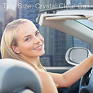 eleror Invisible Wireless Blue Tooth Earbuds Mini Earpiece Small Ear Buds Semi in-Ear Headphone Touch Control for Work, Home, Music, Audiobooks and Podcasts(Ivory)