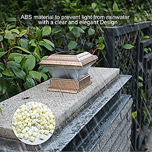 Shipenophy Solar Light Solar Powered Garden Security Lamp Outdoor Waterproof Home Garden Post Deck Light(Warm Yellow Light)