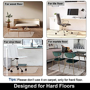 AiBOB Office Chair Mat for Hardwood Floors, 36'' X 48'' Heavy Duty Floor Mats for Computer Desk, Easy Glide for Chairs, Flat Without Curling