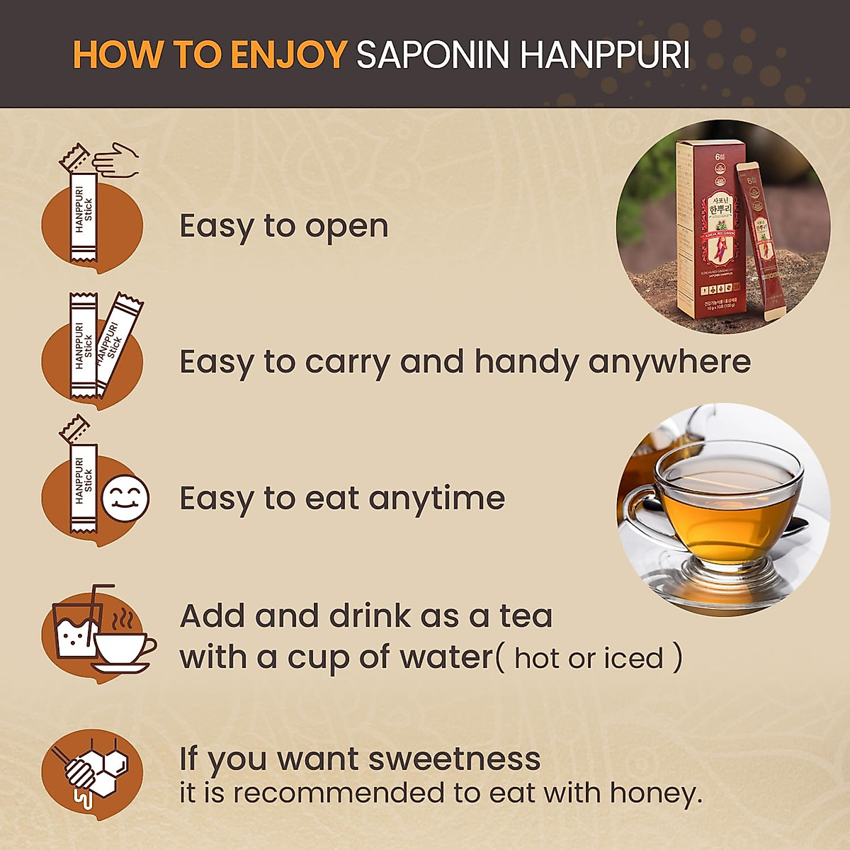 Korean Panax Red Ginseng Extract-6 Year Roots Ginsenoside-20mg Made in Korea. Every Day for Immunity, Energy & Stamina Boost, Memory, Mood, Focus, and Overall Health 10g X 30 Pcs