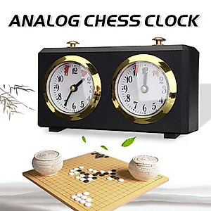 Chess Timer, Professional Competition Mechanical Analog Chess Clock, I-GO Count Up Count Down Timer, for Chinese Chess, International Chess & I-GO