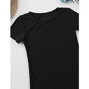 Yeahdor Kids Boys Girls Team Basic Gymnastics Dance Leotard Bodysuit Biketard for Athletic Sports Tumbling Black 8-10
