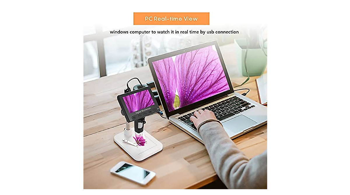 4.3 Inch USB Digital Microscope - 10X to 1000X Magnification