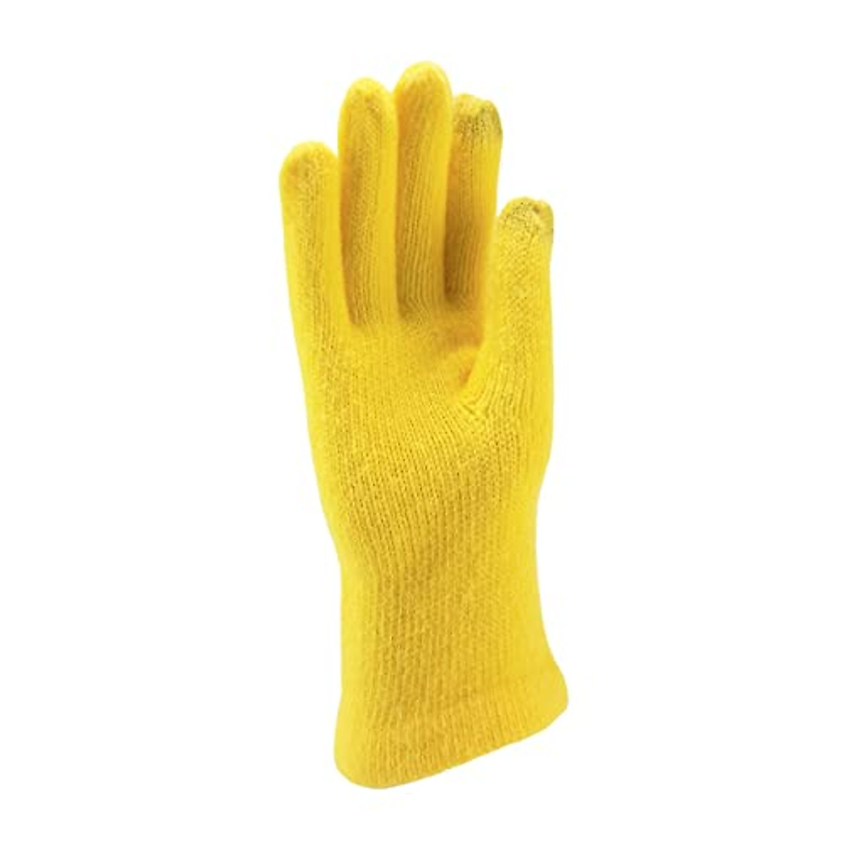 BRUCERIVER Women's Knit Scarf & Glove Set Touchscreen Function Cashmere Feel Cable Design (Lemon Yellow)