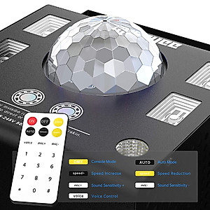Disco Light Party Light, Missyee DJ Lights 4 in 1 with Disco Ball, LED Pattern Lights, Strobe Light, Sound Activated Stage Lights Compatible with DMX Control for Home Dance Wedding Event Party