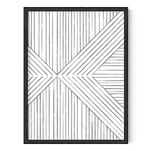 HAUS AND HUES Neutral Wall Art Geometric Wall Art Prints Scandinavian Wall Art Modern Line Art Wall Decor Mid Century Modern Art Print Abstract Wall Art for Living Room Modern UNFRAMED 12"x16"