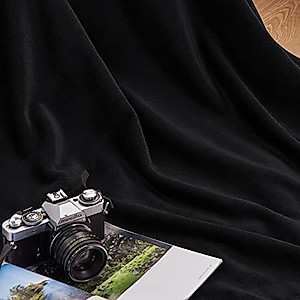 CozyLux Fleece Blanket King Ash Black 108" x 90", Super Soft Lightweight Microfiber Flannel Blankets for Travel Camping Chair and Sofa, Cozy Luxury Plush Fuzzy Bed Blankets