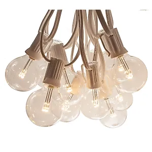 Hometown Evolution, Inc. 10 Foot Outdoor Globe String Lights (10 Foot, LED G40 Clear - White Wire - 1.6" .6 Watt Bulbs)