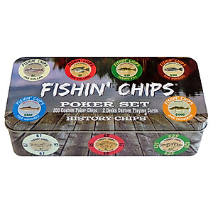 Fishin' Chips - Freshwater - Premium Quality Poker Chips and Playing Card Set