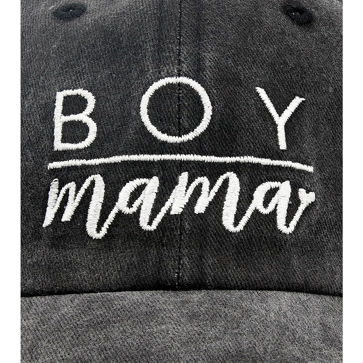 Waldeal Women's Embroidered Baseball Cap Boy Mama Mom Gift Vintage Distressed Dad Hat - Black