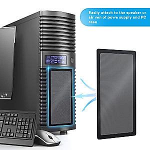 4 Pieces 240 x 120 mm Magnetic Frame PC Cooler Filter, PC Fan Dust Filter Magnetic Frame, Dustproof PVC Cover Computer Fan Grills, Dust Filter for Computer Cooler Fan (Black)