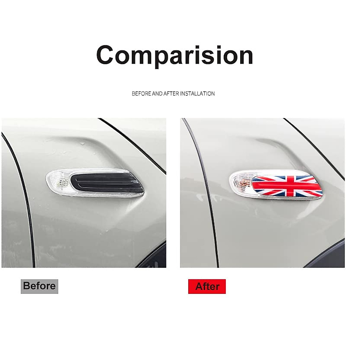 ABS Side Scuttle Lamp Light Pattern Fender Cap Case Cover Compatible with Mini Cooper F54 Clubman 2014+ (Red Color)