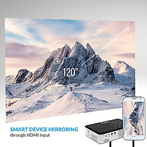 AAXA Technologies P300 Neo LED Video Projector with 2.5 Hour Rechargeable Battery, Onboard Media Player, HDMI/Mini VGA/USB/microSD Inputs, iPhone iPad PS4 Xbox Compatible, 1080p Support