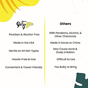 Dirty Bee Vegan Conditioner Bar - All Natural Deep Conditioner for Dry Damaged Hair - Cleansing, Smoothing & Volumizing Straight & Curly Hair Care Products Travel Size, 50-75 Washes