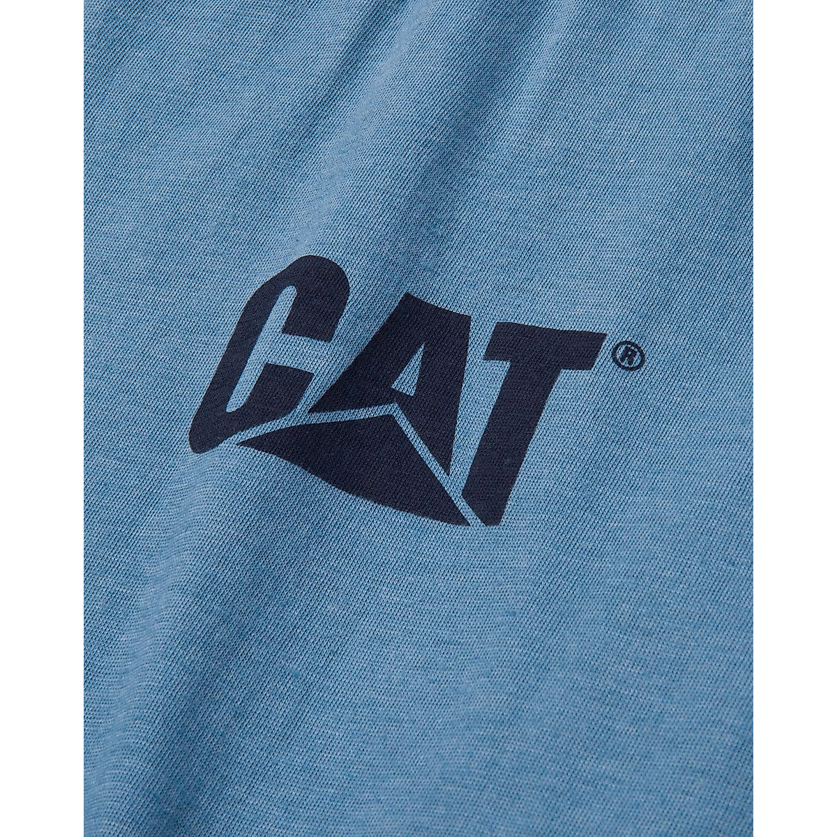Caterpillar Men's Trademark Banner Long Sleeve Tee Shirts with Center Back Neck Wire Management Loop and CAT Logo, Real Teal Heather, X-Large