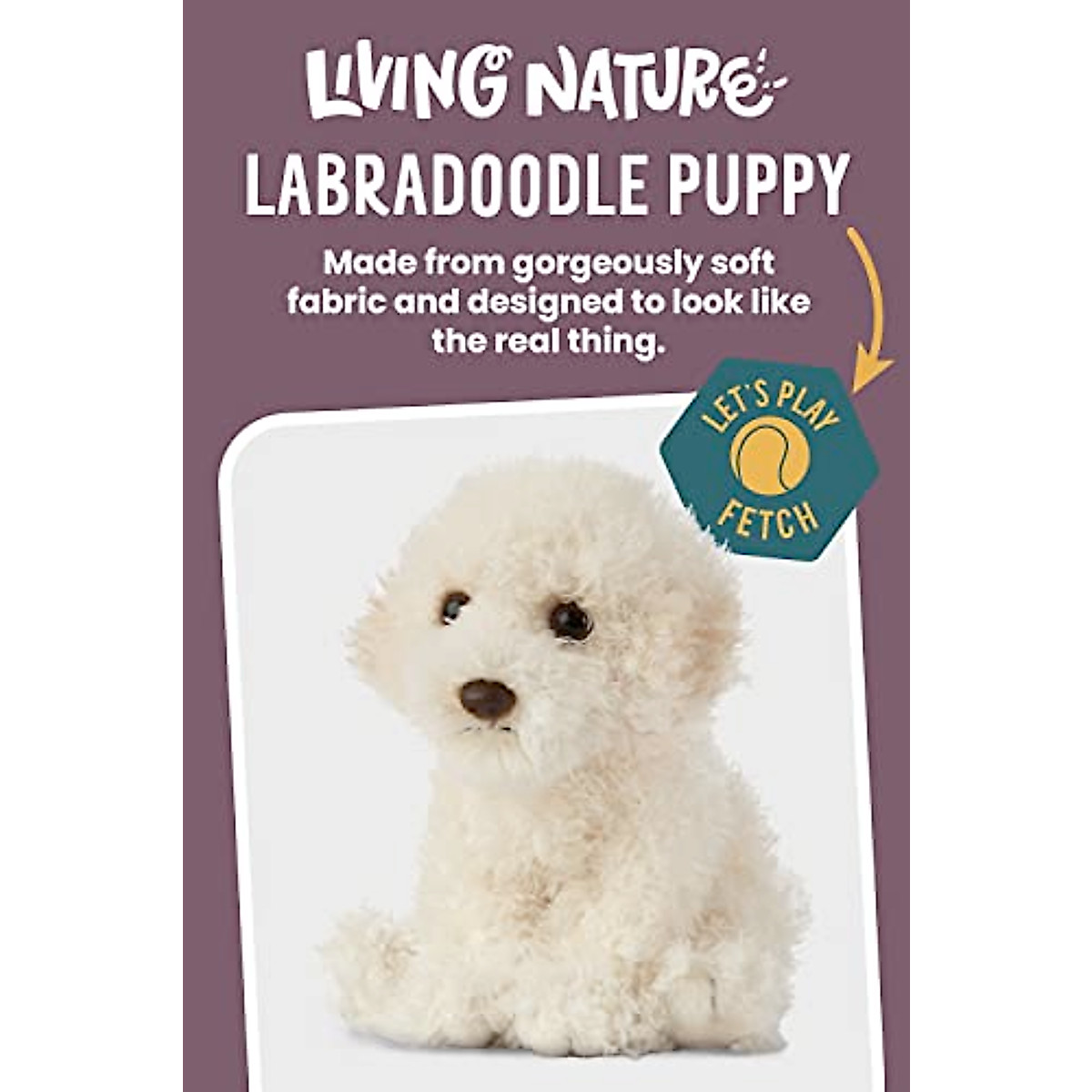 Living Nature Labradoddle Puppy Stuffed Animal | Fluffy Dog Animal | Soft Toy Gift for Kids | 6 inches
