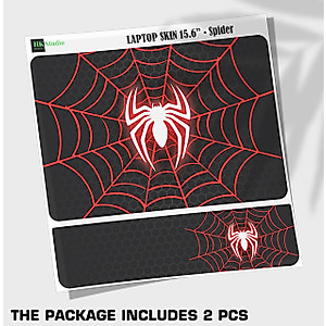 HK Studio Laptop Skin Decal Specific Fit for HP 15.6" with No Cutting Required, No Bubble, Waterproof, Scratch Resistant, Spider Design - Including Wide Screen and Full Wrist Pad Skin